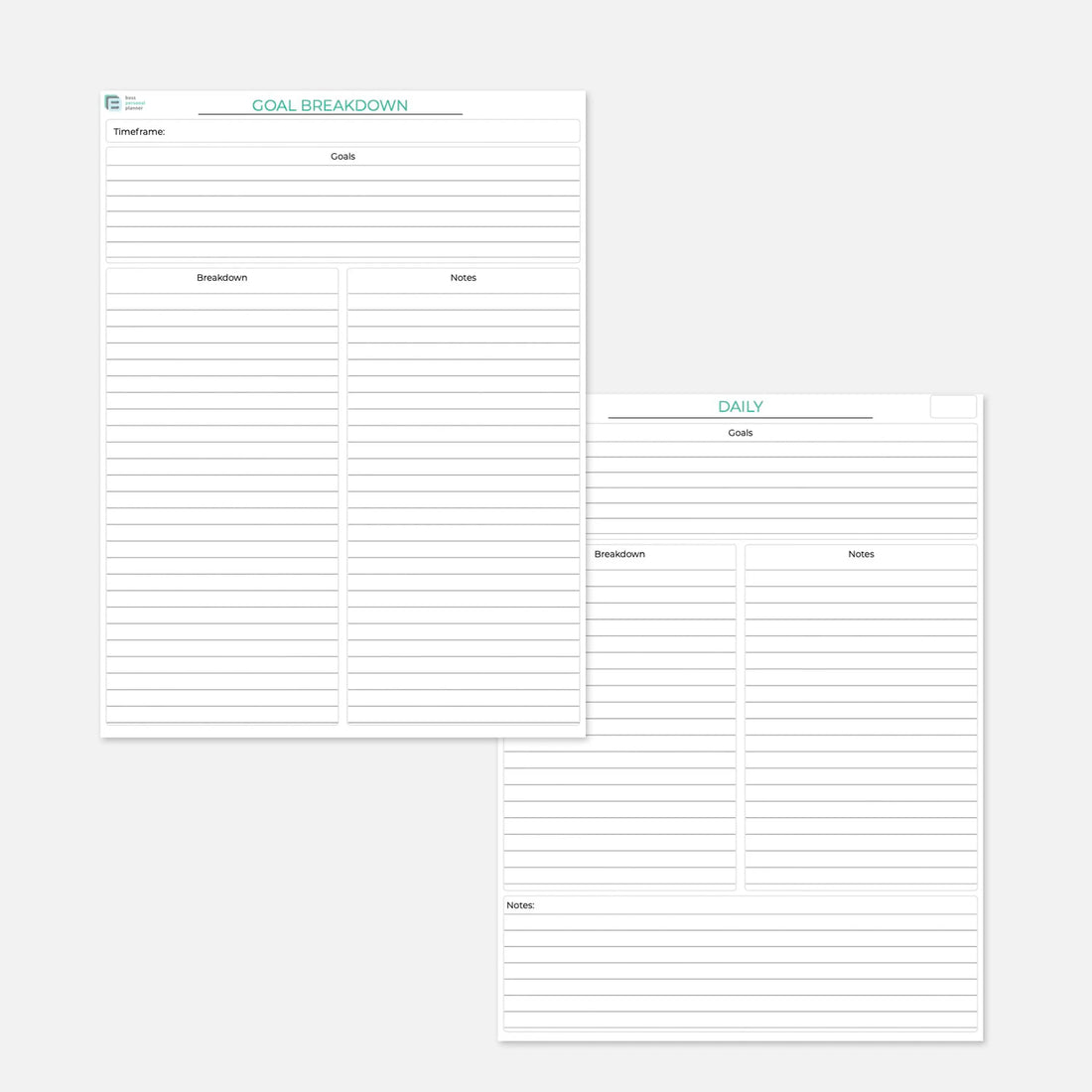 Printable 100 Day Planner PDF Templates - Download & Print Instantly ...