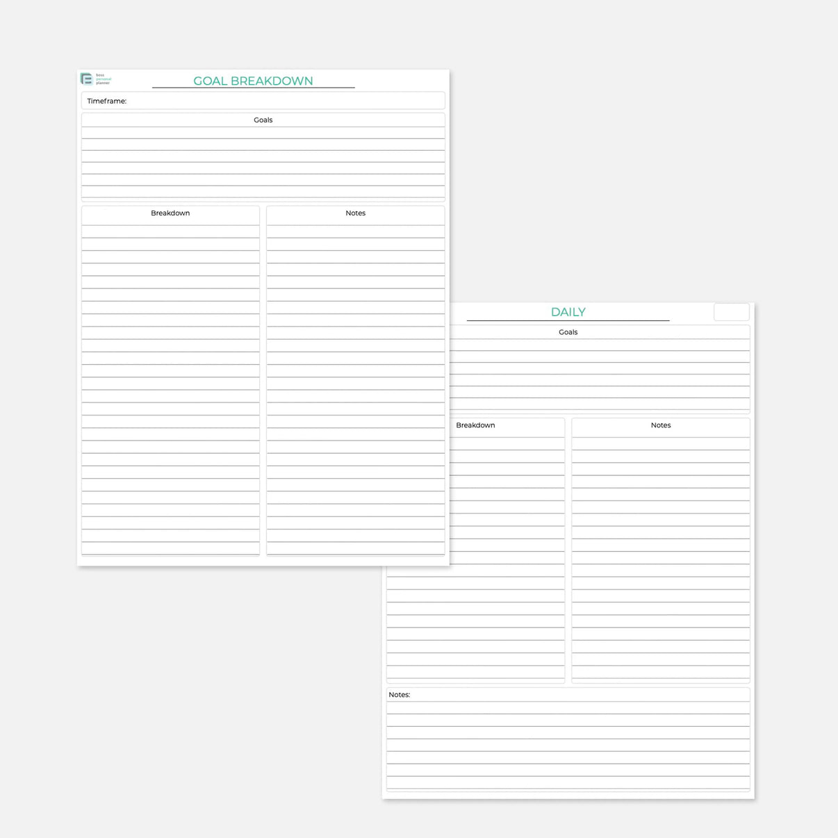 Printable 100 Day Planner PDF Templates - Download & Print Instantly ...