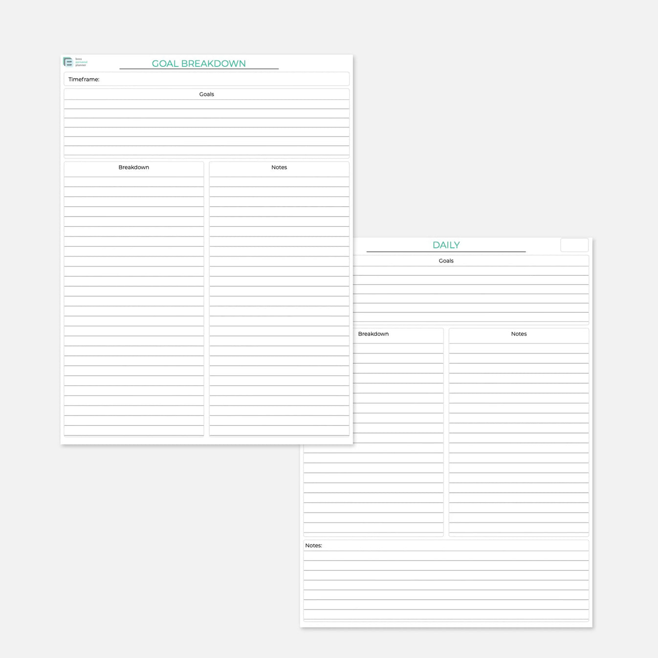 Printable 100 Day Planner PDF Templates - Download & Print Instantly ...