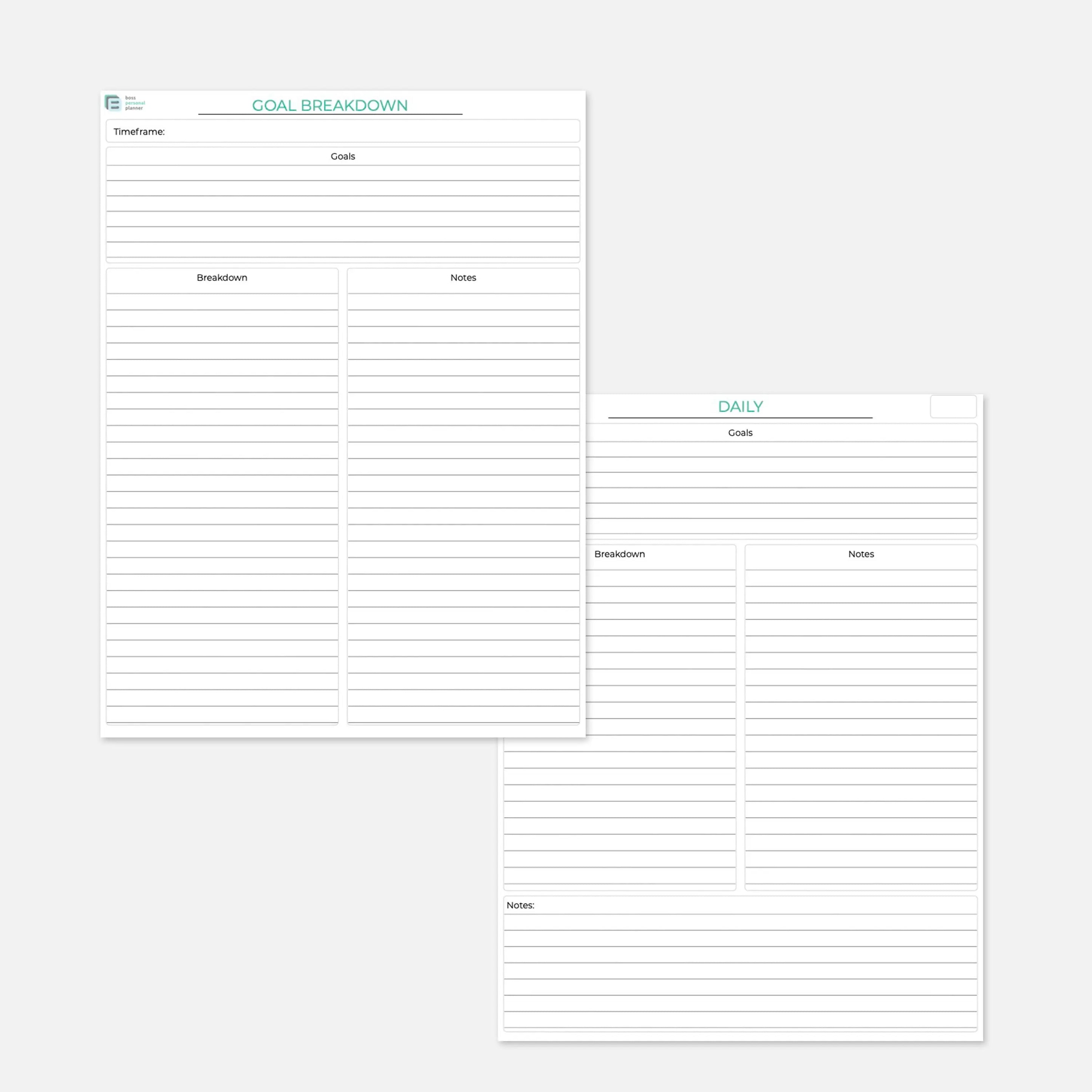 Printable 100 Day Planner PDF Templates - Download & Print Instantly ...