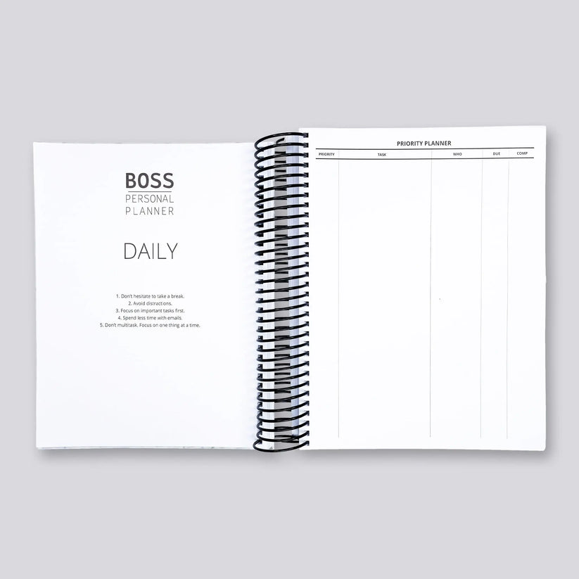 Compact Undated Daily Planner - Goal Setting Planner – Boss Personal ...